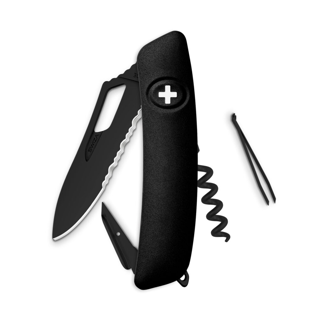 NAVAJA SWIZA ORIGINAL ALL BLACK SINGLE HAND SH01 TR 7 FUNCIONES Codigo: KST.0013.1010 ...